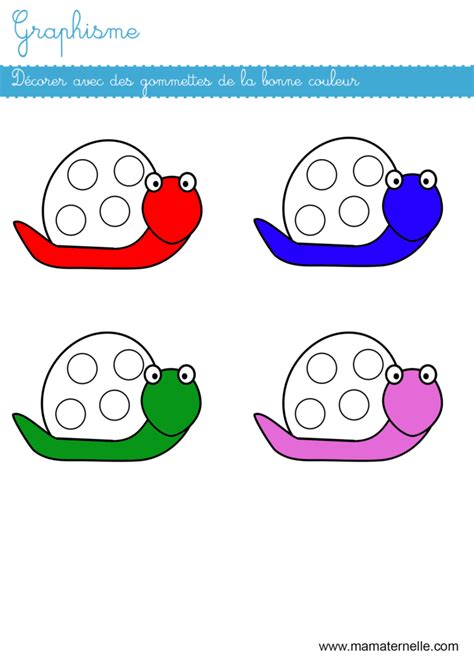 Graphisme décorer avec des gommettes Ma Maternelle
