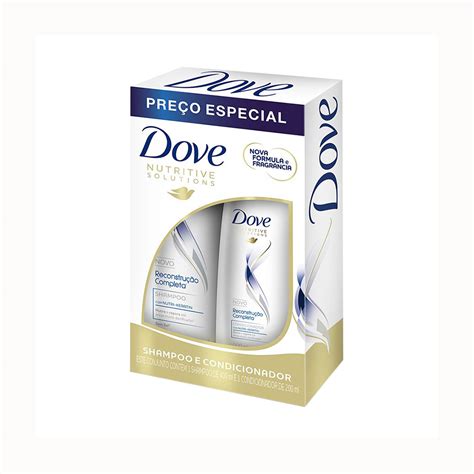 Kit Dove Shampoo 400ml Condicionador 200ml Reconstrução Completa