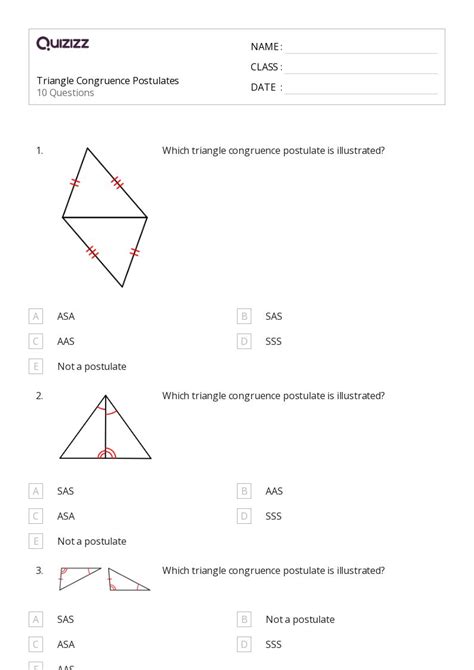 Congruence Worksheets For Th Class On Quizizz Free Printable