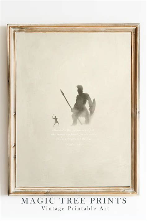 David And Goliath Beautiful Christian Art Peinture Chrétien Affiche
