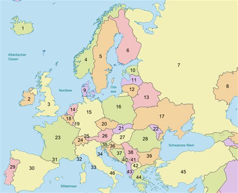 Europa Karte Ausdrucken Pdf Europakarte Leer Zum Lernen Leere