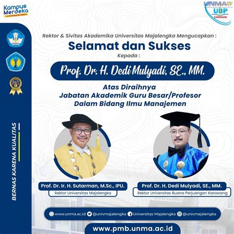 Selamat Dan Sukses Kepada Prof Dr H Dedi Mulyadi S E M M