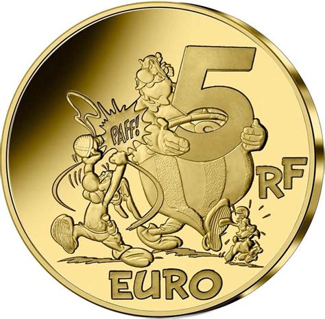 Pièce France Monnaie de Paris Idéfix Astérix 2022 5 Euros Or BE