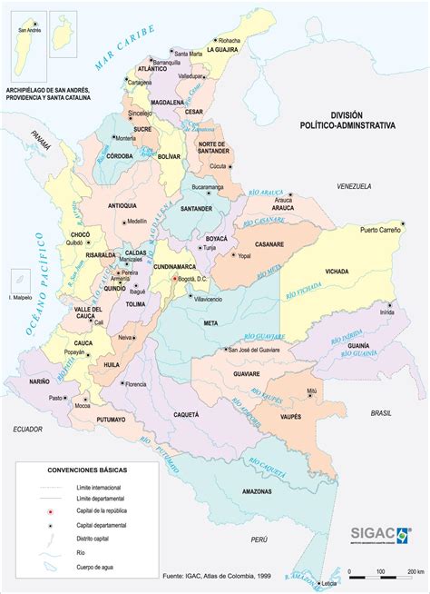 Mapa Político de Colombia mapa owje