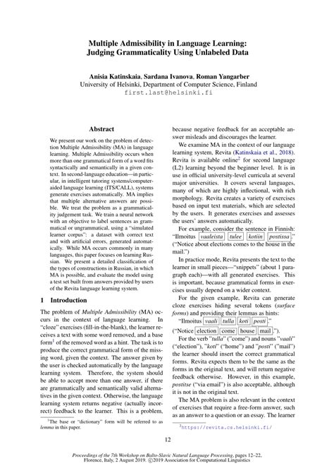 pdf multiple admissibility judging grammaticality using unlabeled data in language learning