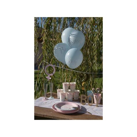 Ballon Boy Bleu Latex Baby Shower Garçon x8 Tralala Fêtes fr