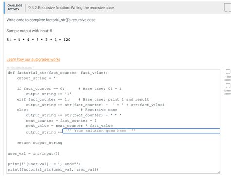solved challenge activity 9 4 2 recursive function writing