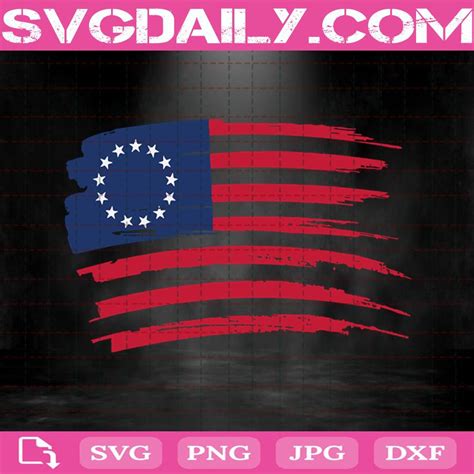 Betsy Ross Th Of July American Flag Cricut Files Clip Art Instant