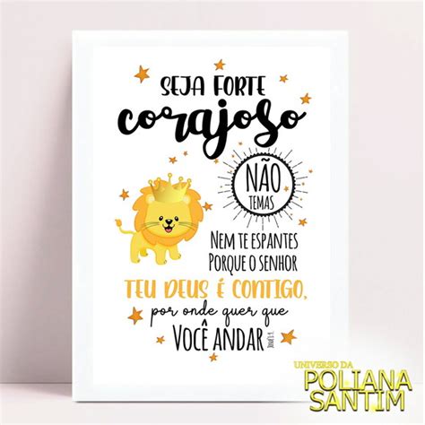 Quadro Seja Forte E Corajoso 30x20 Arte Digital Elo7