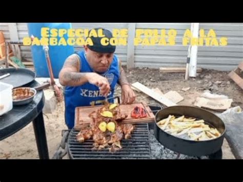 pollo a la barbacoa con papás fritas mí receta YouTube