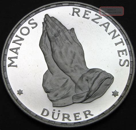 Equatorial Guinea 50 Pesetas 1970 Proof Silver Durer Praying Hands