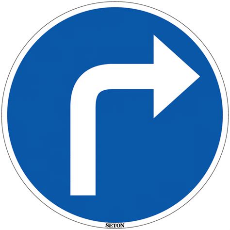 Panneau PVC Tourner à droite à la prochaine intersection Seton