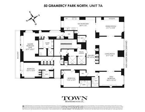 An Apartment Floor Plan For The Town Apartments In New York City With