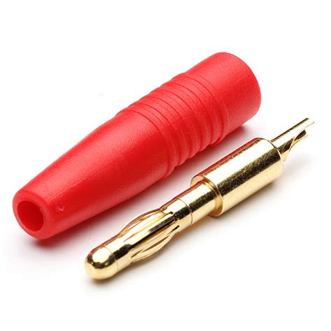 Amass 4mm Banana Bullet Connector Plug With Black Red Rubber Sheath
