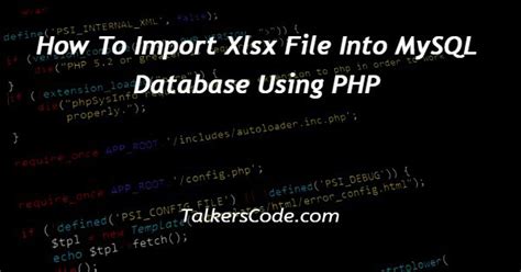 how to import xlsx file into mysql database using php