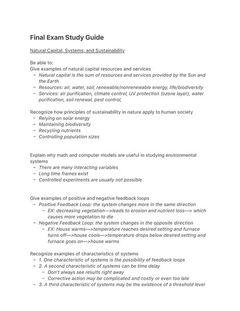 Final Exam Study Guide Bio
