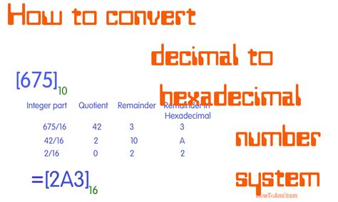 program for decimal to hexadecimal conversion formula