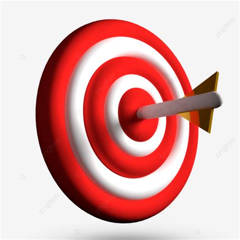 Target With Golden Arrow Tilt To The Left 3d Rendering Clipart Target