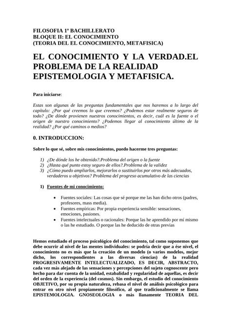 PDF EL CONOCIMIENTO Y LA PROBLEMA DE LA PDF FileEPISTEMOLOGIA Y