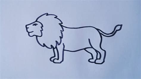 How To Draw A Lion Easy Drawing Step By Step Lion Outline Drawing