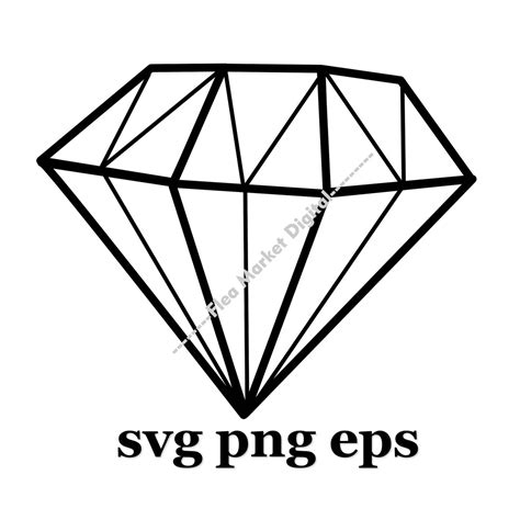 Diamond Outline SVG PNG EPS Etsy