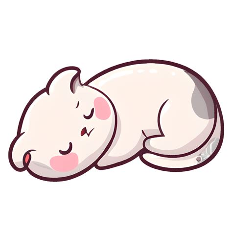 Kawaii Cat Sleeping Creative Fabrica