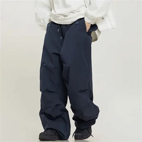 HOUZHOU Parachute Pants Sport Men Baggy American Street Cargo Wide Leg