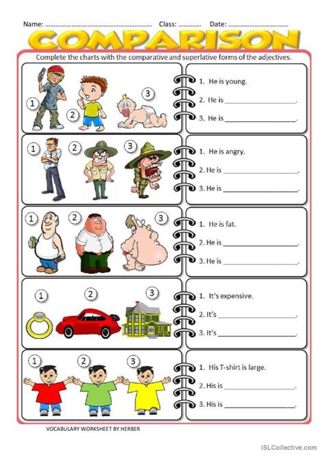COMPARISON Picture Description English ESL Worksheets Pdf Doc