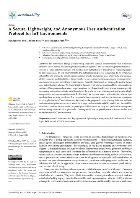pdf a secure lightweight and anonymous user authentication protocol for iot environments