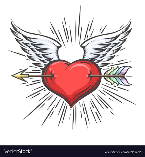 Dibujo De Dos Corazones Con Una Flecha Pintado Por Rusabcn En Dibujos
