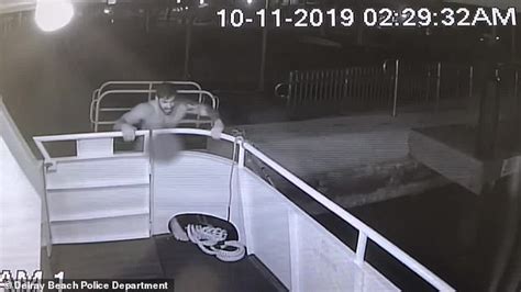 Bizarre Moment Naked Florida Man Steals A US Flag From Luxury Yacht In