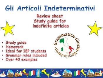 GLi Articoli Indeterminativi Study Guide Notes Practice By Viva Le