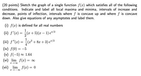 solved 20 points sketch the graph of single function f x which satisfies all of the following