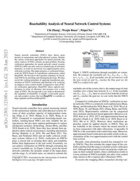 reachability analysis of neural network control systems deepai