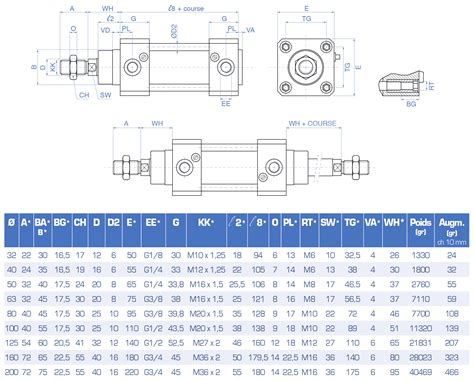 V Rin Pneumatique Iso Double Effet Magn Tique Inox Mm Course