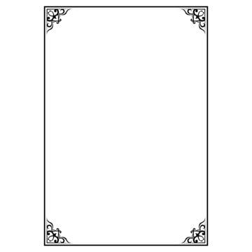 Black A4 Border Corner Ornament Frame Black Border Borders Frames