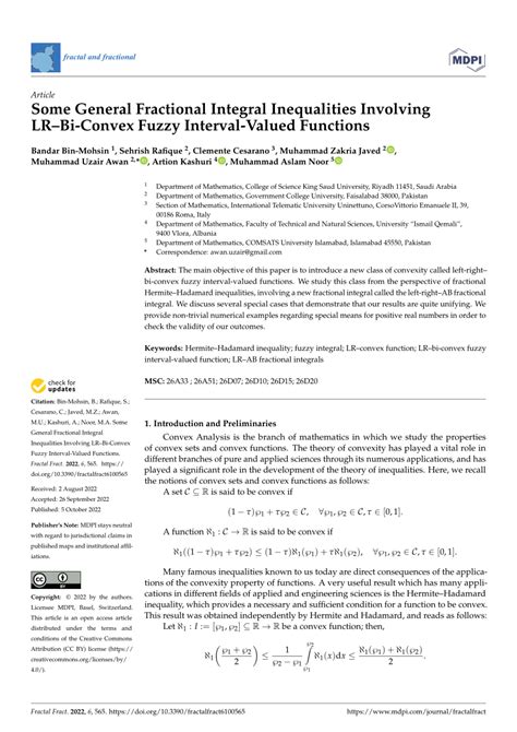 pdf some general fractional integral inequalities involving lr bi convex fuzzy interval valued