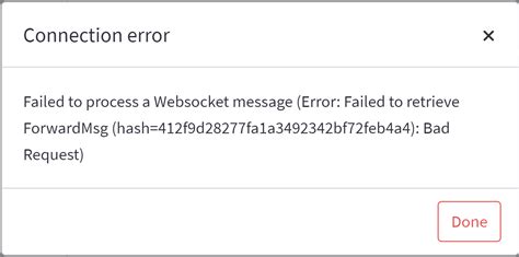 Connection Error Failed To Process A WebSocket Message Using