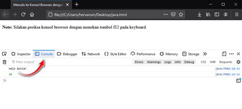 tutorial belajar javascript cara menampilkan output javascript
