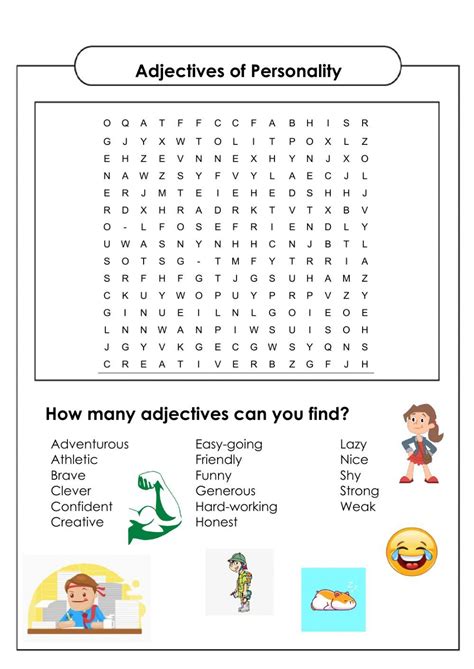 Ficha De Adjectives Of Personality Adjetivos Personalidad Cuadernos