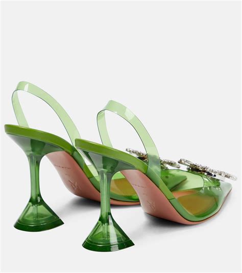 Amina Muaddi Begum Embellished PVC Slingback Pumps Amina Muaddi