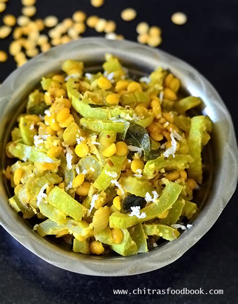 Snake Gourd Poriyal With Chana Dal Pudalangai Kadalai Paruppu Poriyal