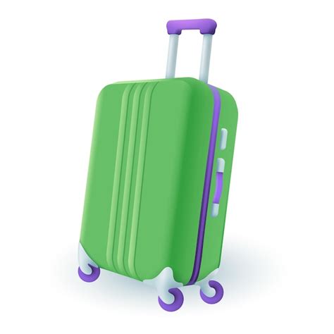 Icône de bagage ou de sac de voyage de style dessin animé 3d sur fond