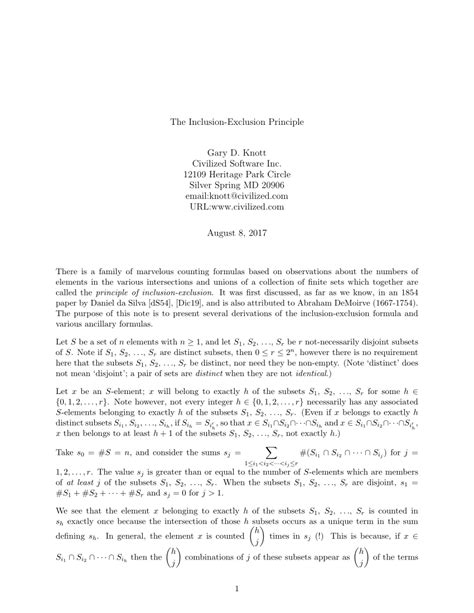 pdf the inclusion exclusion principle