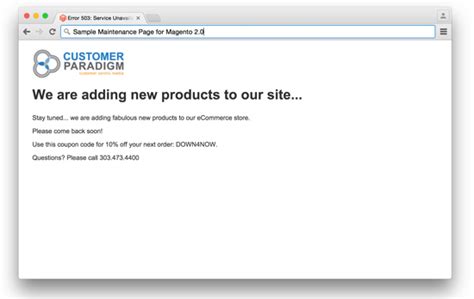 Magento 2 0 Custom Maintenance Mode Extension Free Customer Paradigm