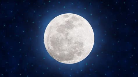 Lua Cheia E Brilho Estrelas No Céu Azul Escuro Imagem de Stock Imagem