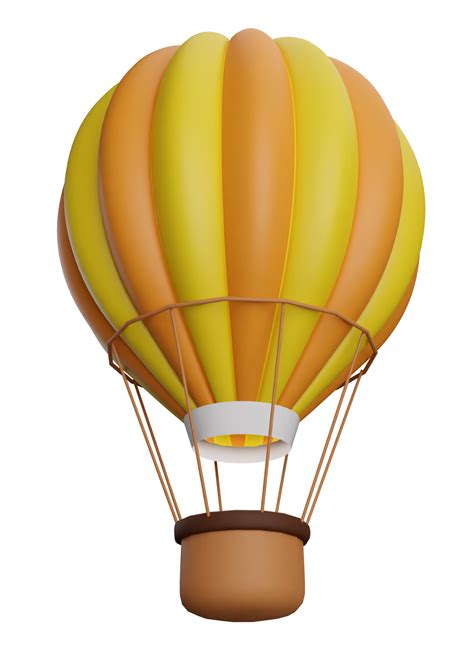 3D Rendering Colourful Hot Air Balloon 12098078 PNG