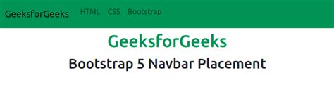bootstrap 5 navbar placement geeksforgeeks