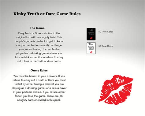 100 Kinky Truth Or Dare Cards Couples Foreplay Game Dirty Etsy UK