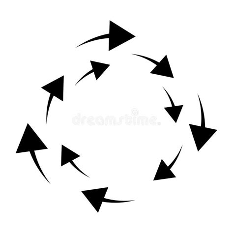 Rotating Arrows Concentric Radial And Circular Arrow Element Stock